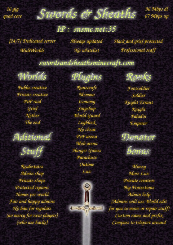 Swords and Sheaths Minecraft Server