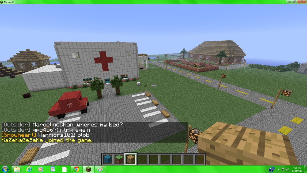 Town with underground fallout facility Minecraft Map