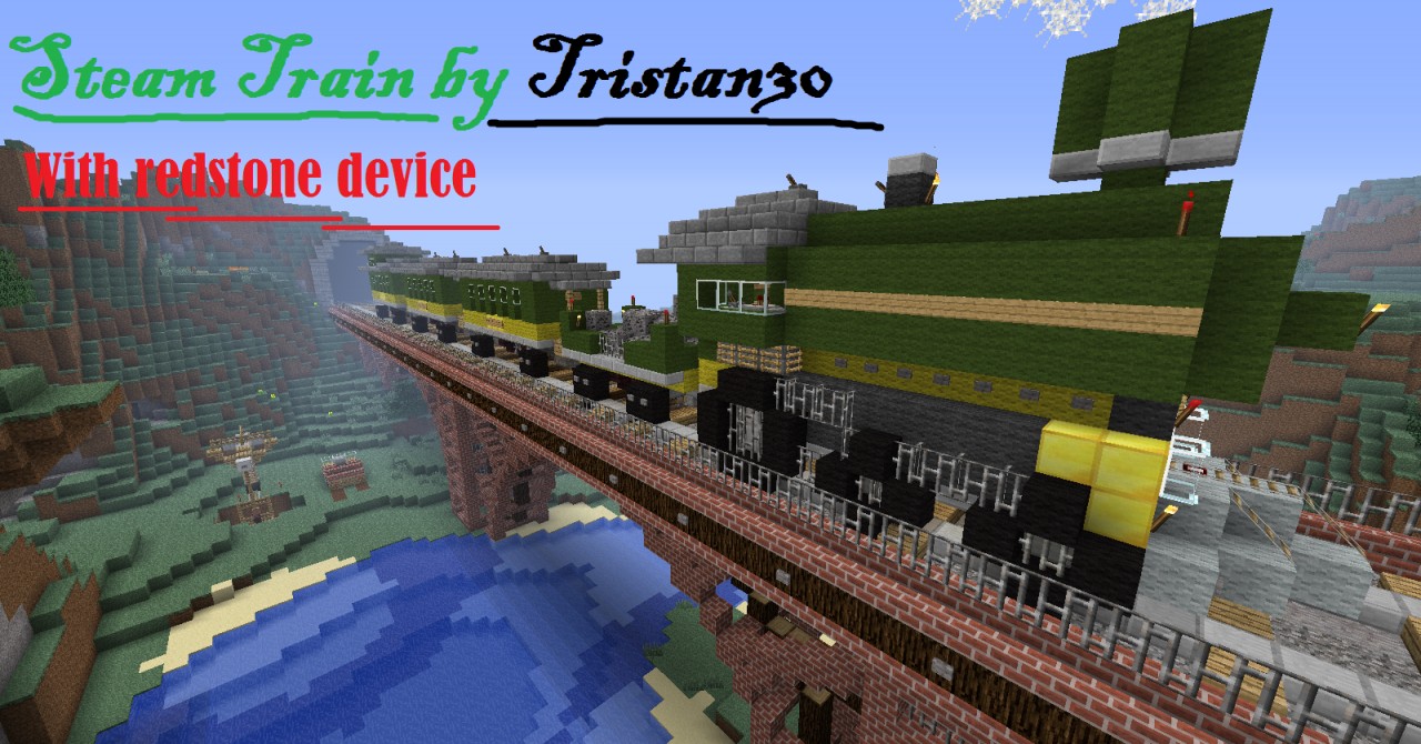 [ real ] Steam Train by Tristan30 ( with redstone device ) Minecraft Map