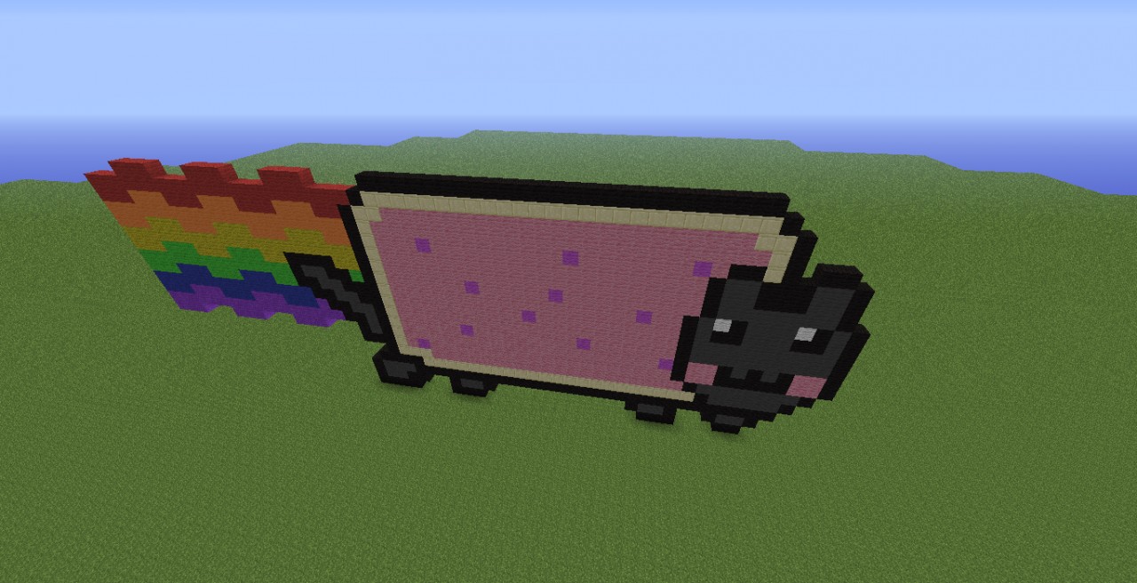 Nyan Cat Pixel Art! (my first pixel art project) Minecraft Map