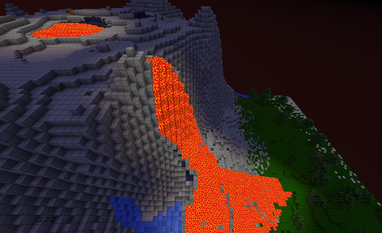Custom Terrain: Volcano Island Minecraft Map