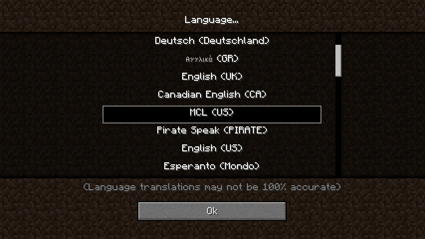 My custom languagepack (MCL) Minecraft Mod
