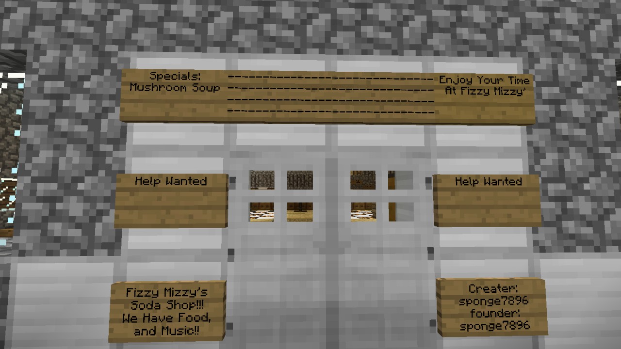 Fizzy Mizzy's Soda Shop Minecraft Map