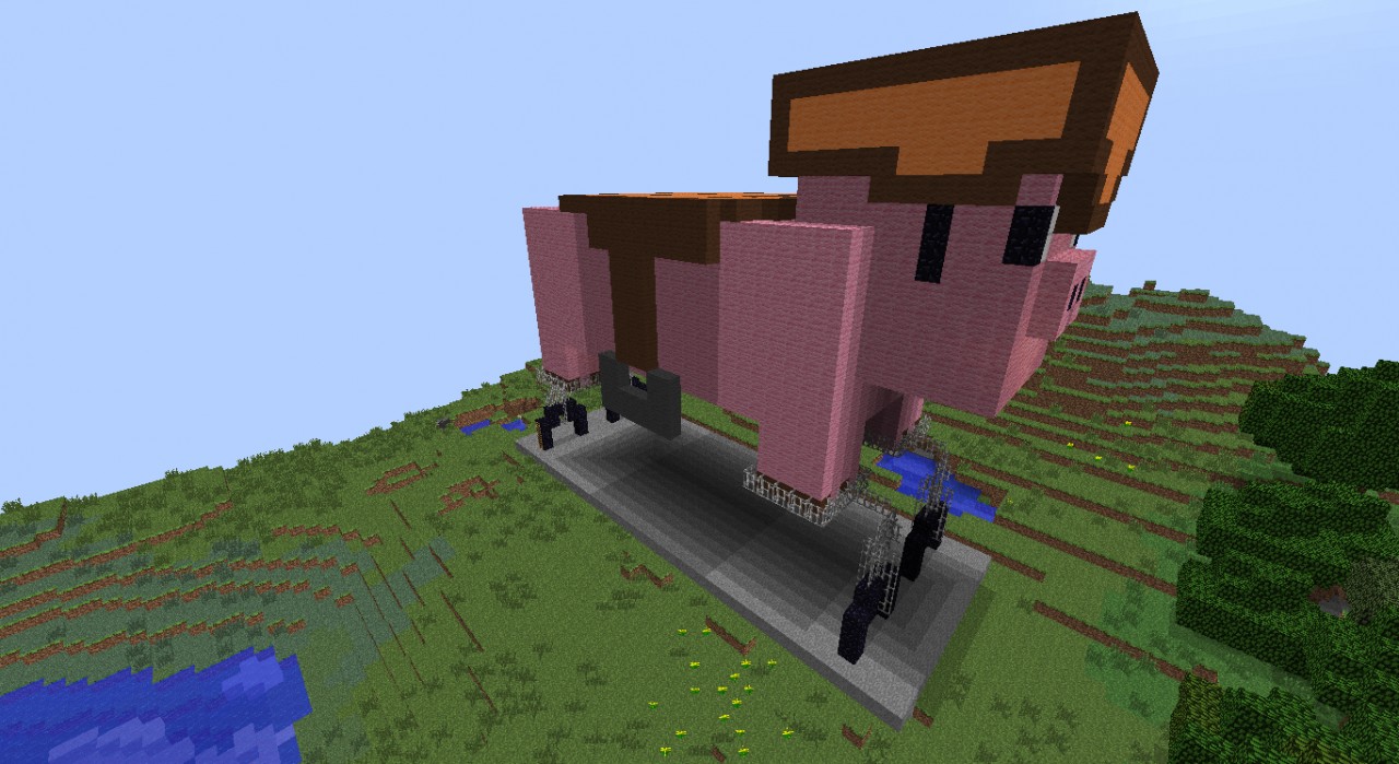 Floating Pig Slave Town Thing Minecraft Map