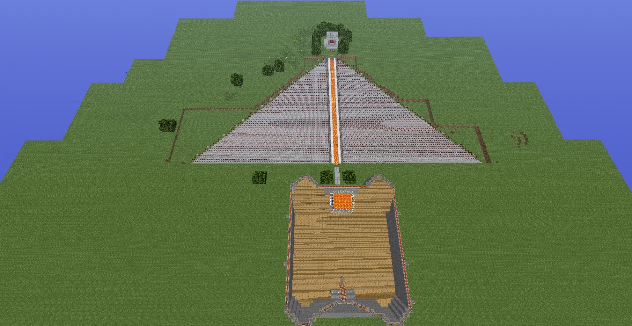 Giant piston bridge with a castle (contains pistons) Minecraft Map