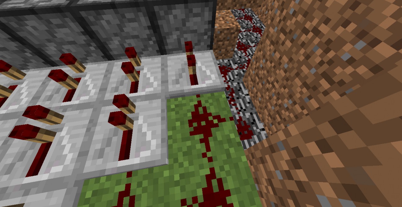 Giant piston bridge with a castle (contains pistons) Minecraft Map