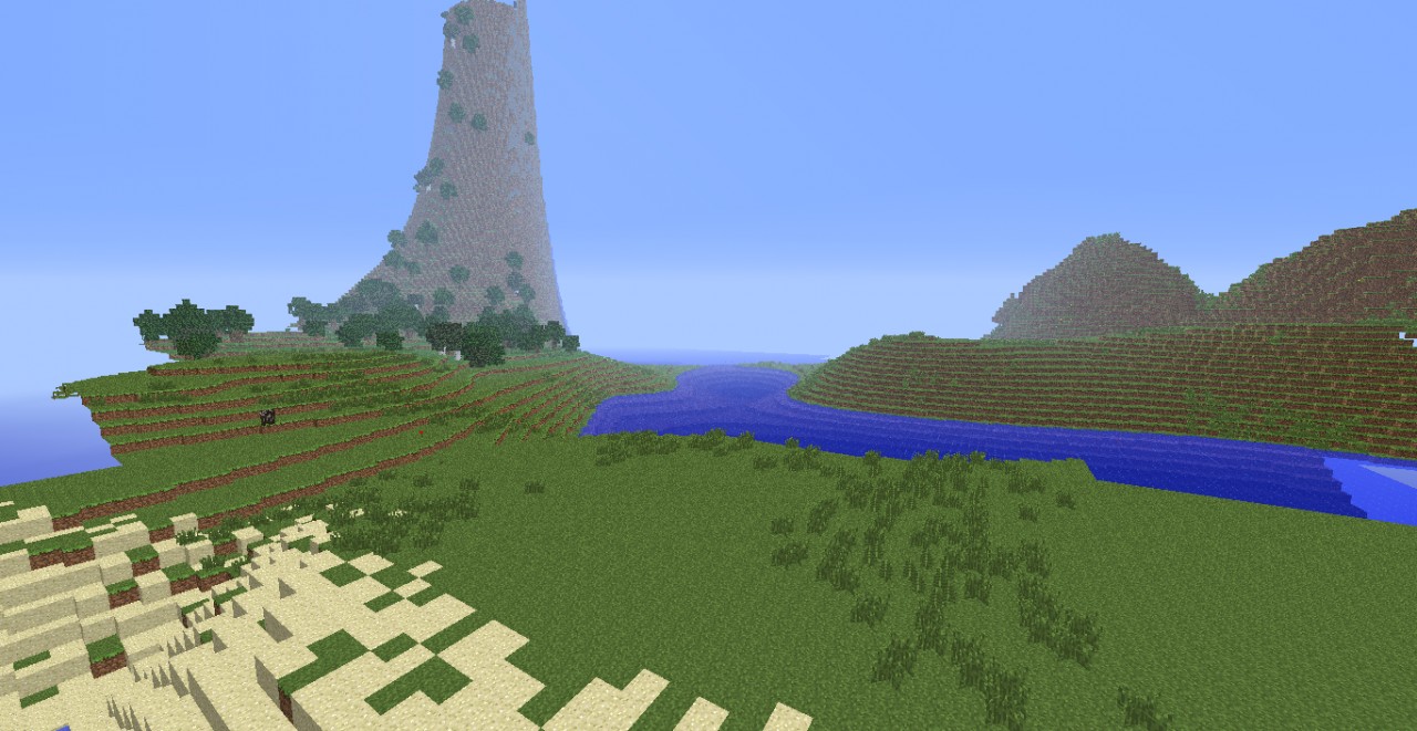 Custom Island With Mountains, Plains, All Biomes, and Platoes Minecraft Map