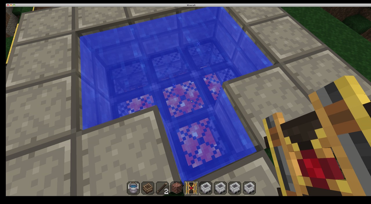 rollercoaster + pool + hot tub + river + custom terain. Minecraft Map