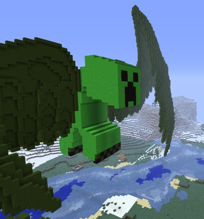 Massive flying creeper / winged creeper Minecraft Map