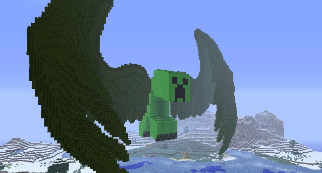 Massive flying creeper / winged creeper Minecraft Map