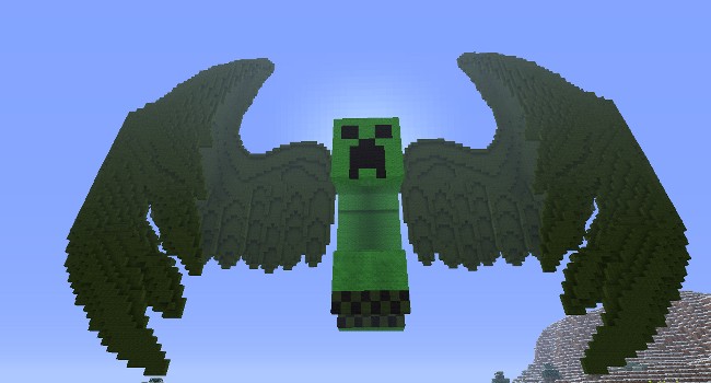 Massive flying creeper / winged creeper Minecraft Map