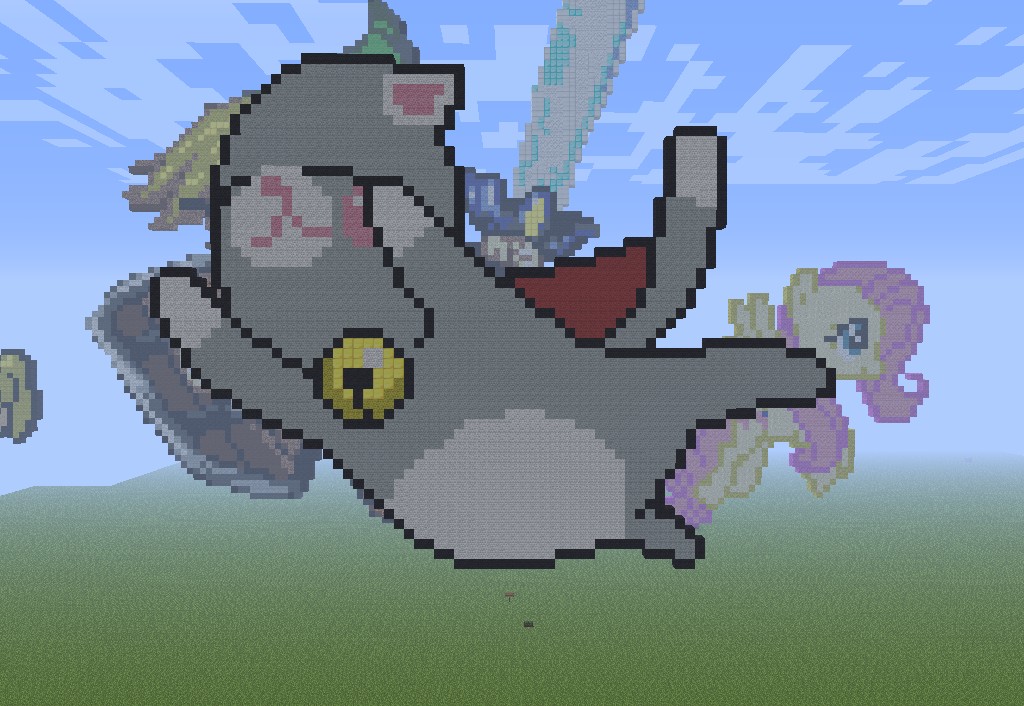 Flying Cat Pixel Art Minecraft Map