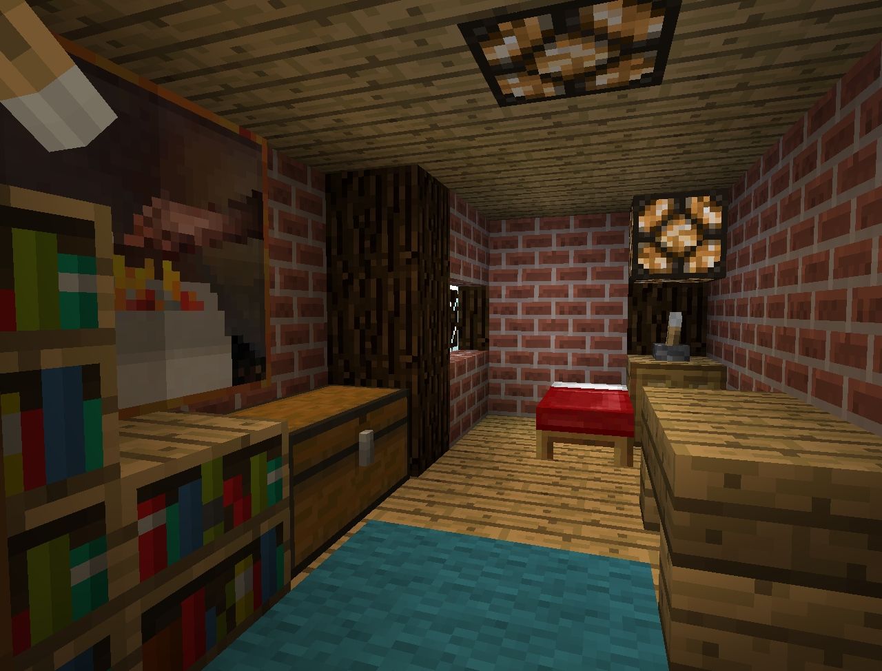 Brick and Wood Home with Redstone Lighting Minecraft Map