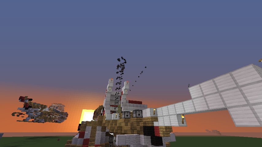 Cannon airship *ARROWS SHOTGUN 200 BLOCS* Minecraft Map