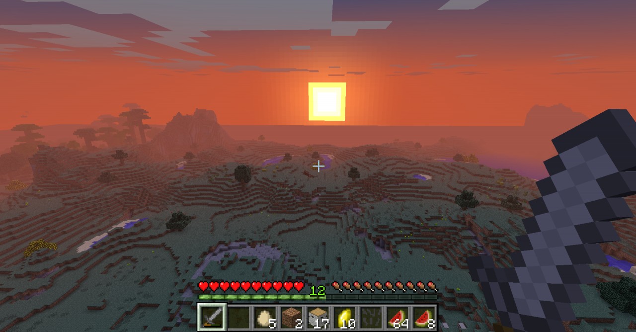 A very blocky sunset Minecraft Map