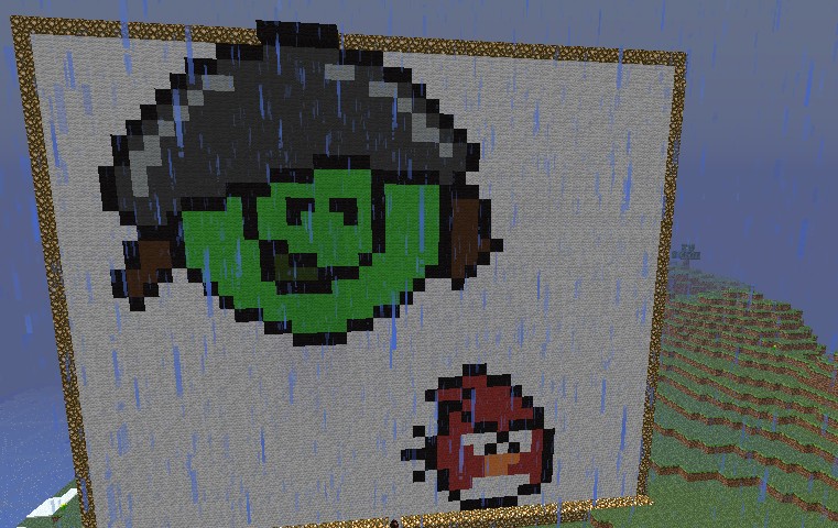Angry Birds Pixel Art Minecraft Map