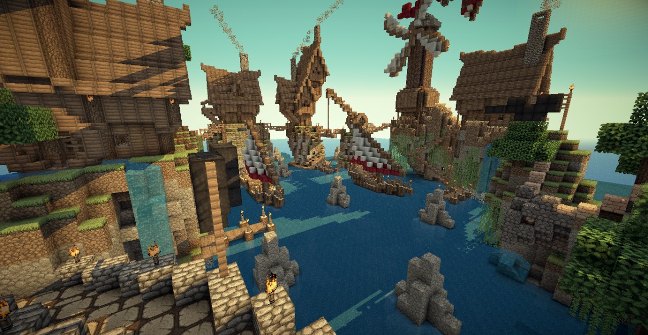 Travellers Harbour with Ship Tutorial Minecraft Map