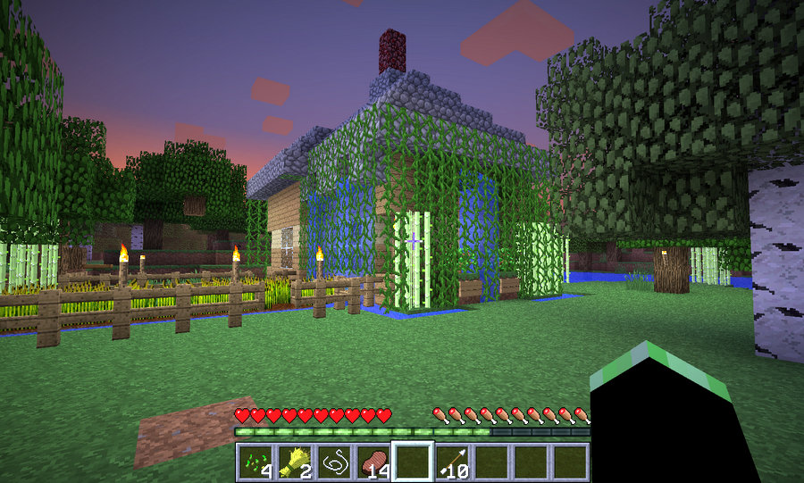 Lake house with farm Minecraft Map