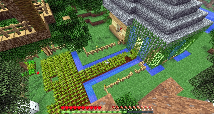 Lake house with farm Minecraft Map