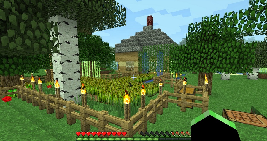 Lake house with farm Minecraft Map