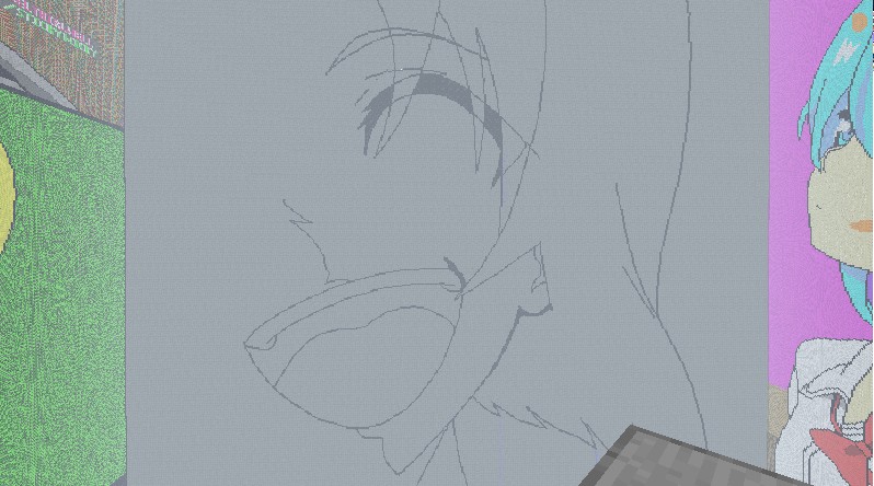 Minecraft pixelart - Rena from Higurashi (When they cry) Minecraft Map