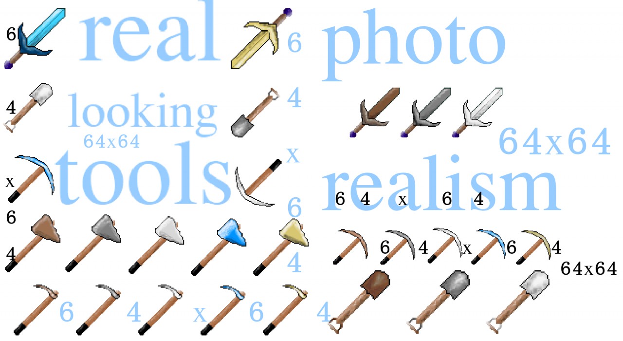 -=realistic tools=- *Photo realism - fixes will be made* Minecraft ...