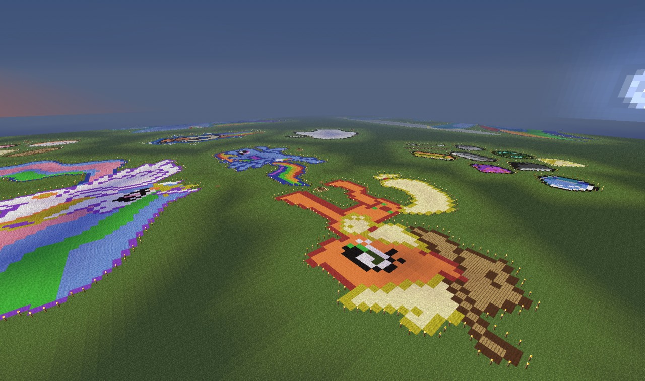 Huge Pixel Art World! 50 diamond special. Minecraft Map