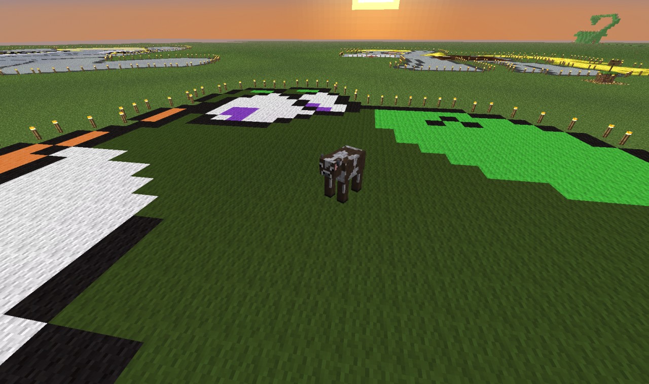 Huge Pixel Art World! 50 diamond special. Minecraft Map