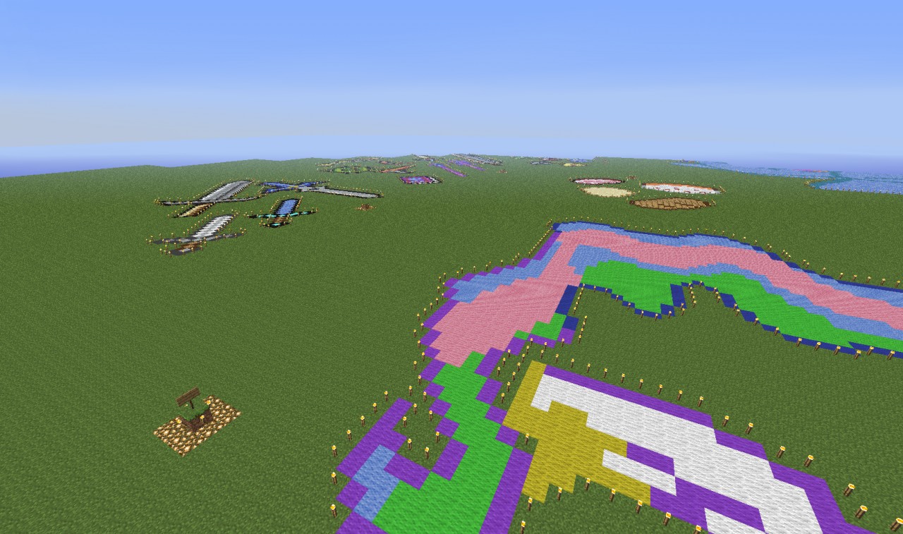 Huge Pixel Art World! 50 diamond special. Minecraft Map