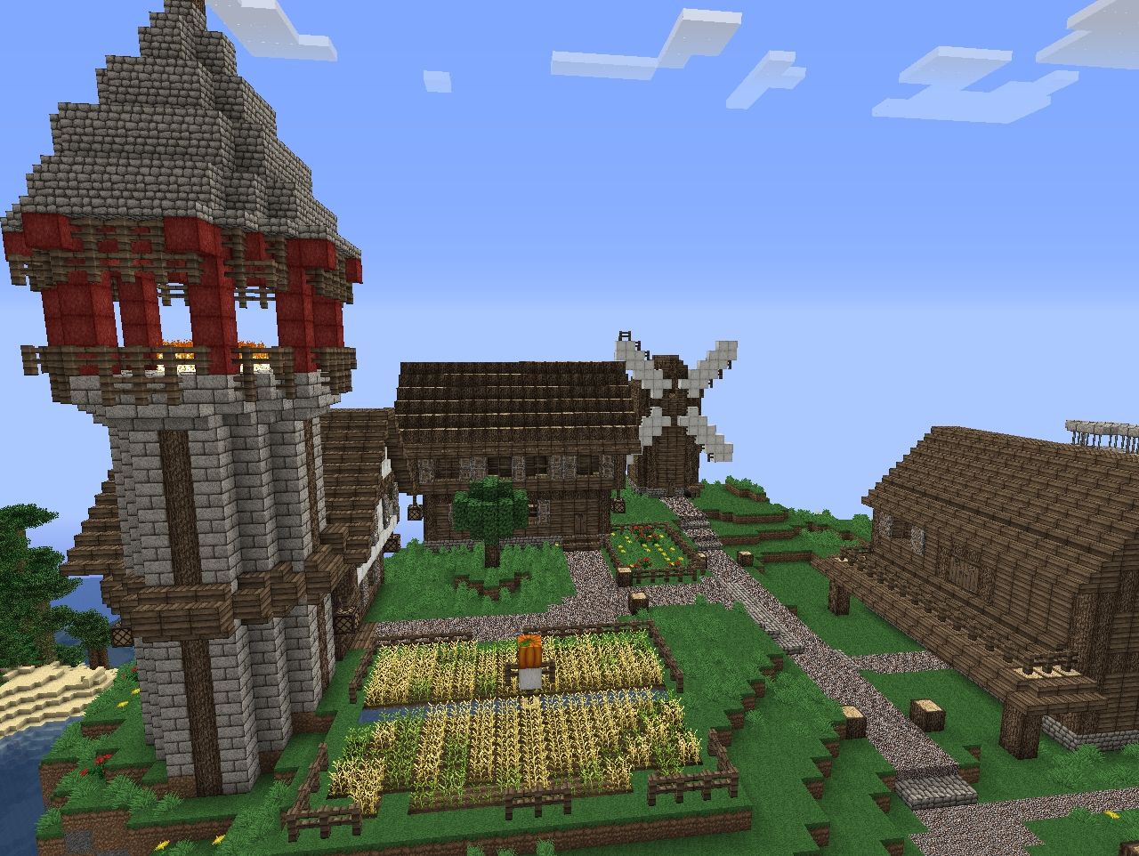 Minecraft Timelapse - Flying Island and village by Frost Crafting ...