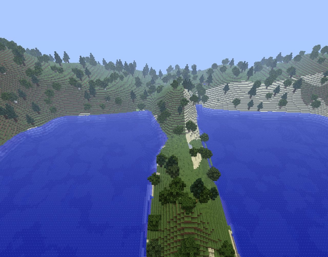 [1.4]! Dual Lakes island! (custom Terrain) Minecraft Map