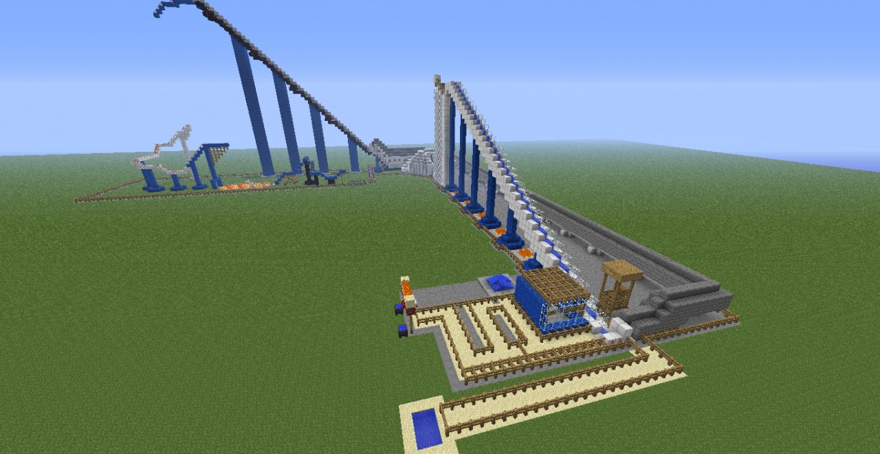 Waterslide & Rollercoaster Minecraft Map