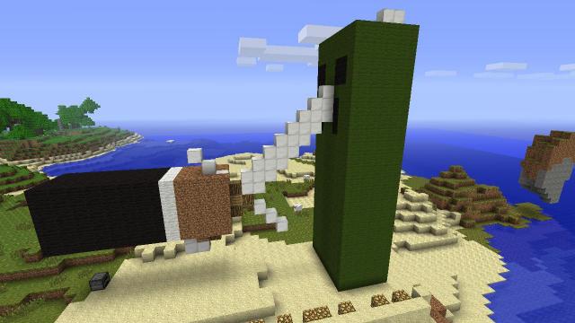Steve-Creeper Statue/Monument Minecraft Map