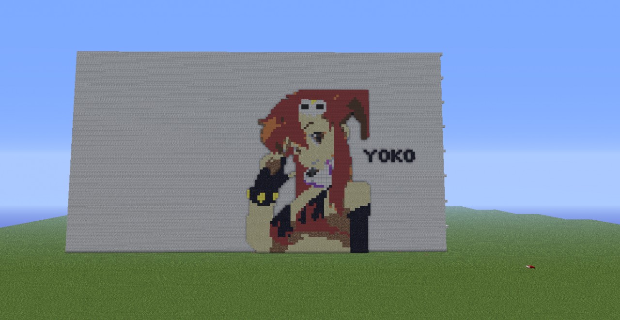 Yoko Gurren Lagann Pixel Art Minecraft Map