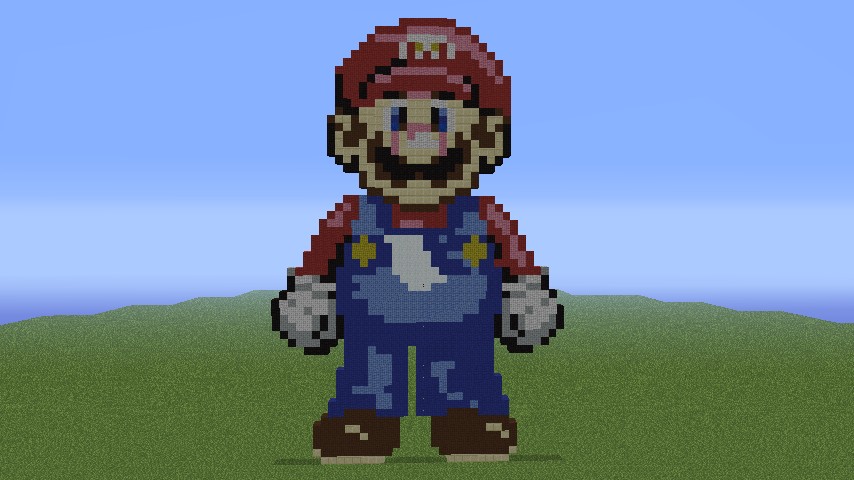 Mario pixel art Minecraft Map