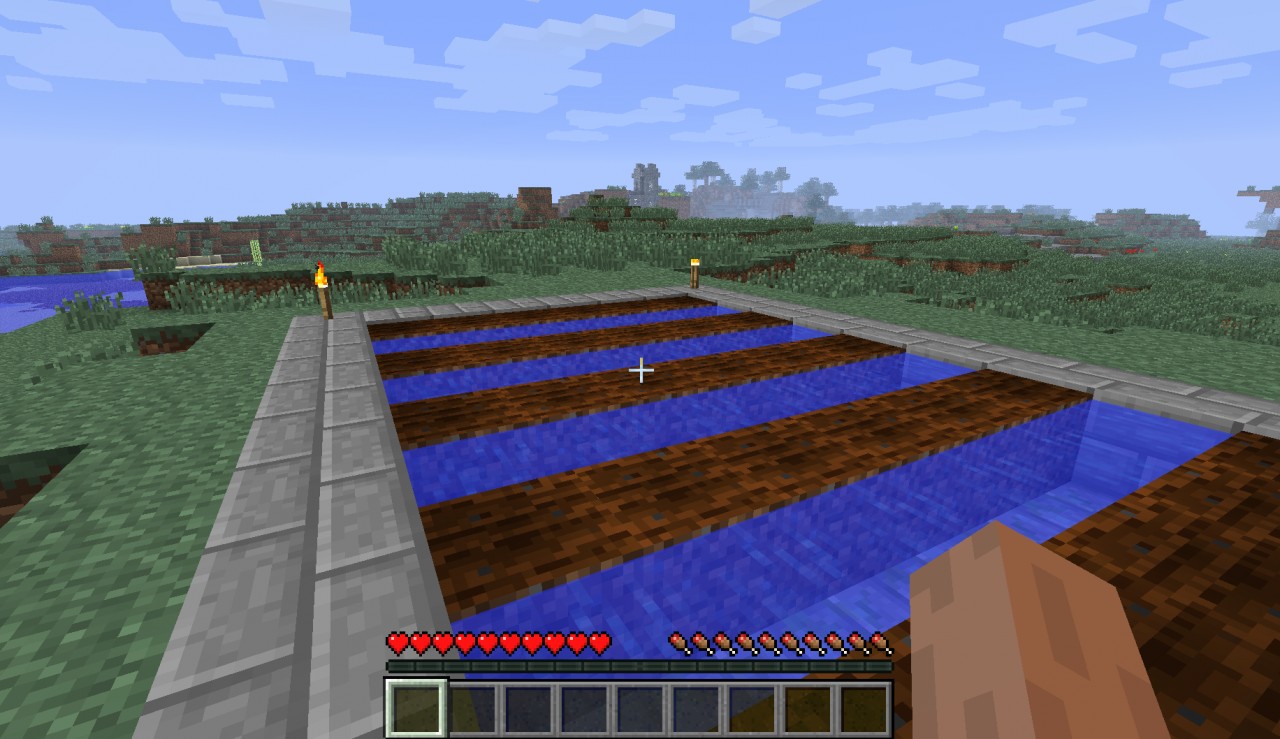 a nice starter house w/ farm Minecraft Map