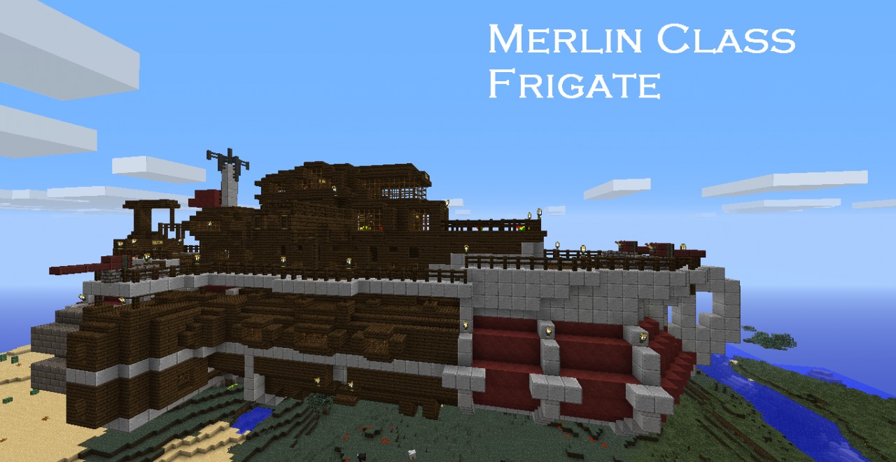 Steam Punk(ish) Airship Merlin Class Frigate Minecraft Map