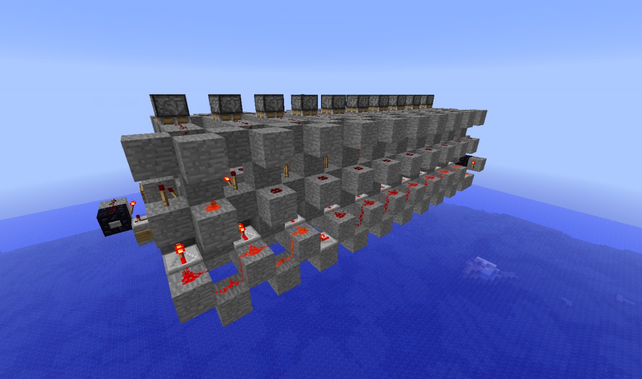 Horizontal add and subtract redstone counter Minecraft Map