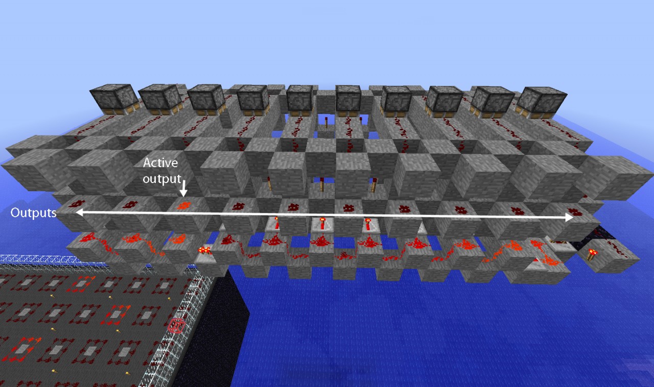 Horizontal add and subtract redstone counter Minecraft Map