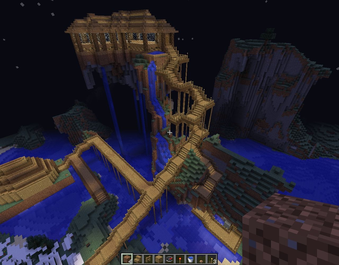 Small region with automatic minecart line Minecraft Map