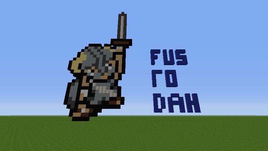 Skyrim: 8-bit Dovahkiin Minecraft Map