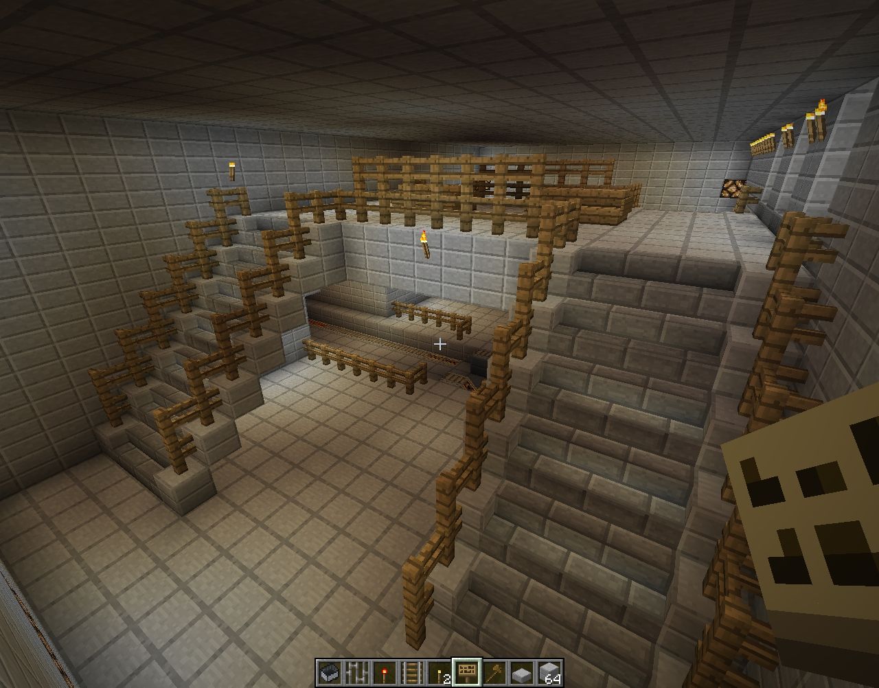 Small region with automatic minecart line Minecraft Map