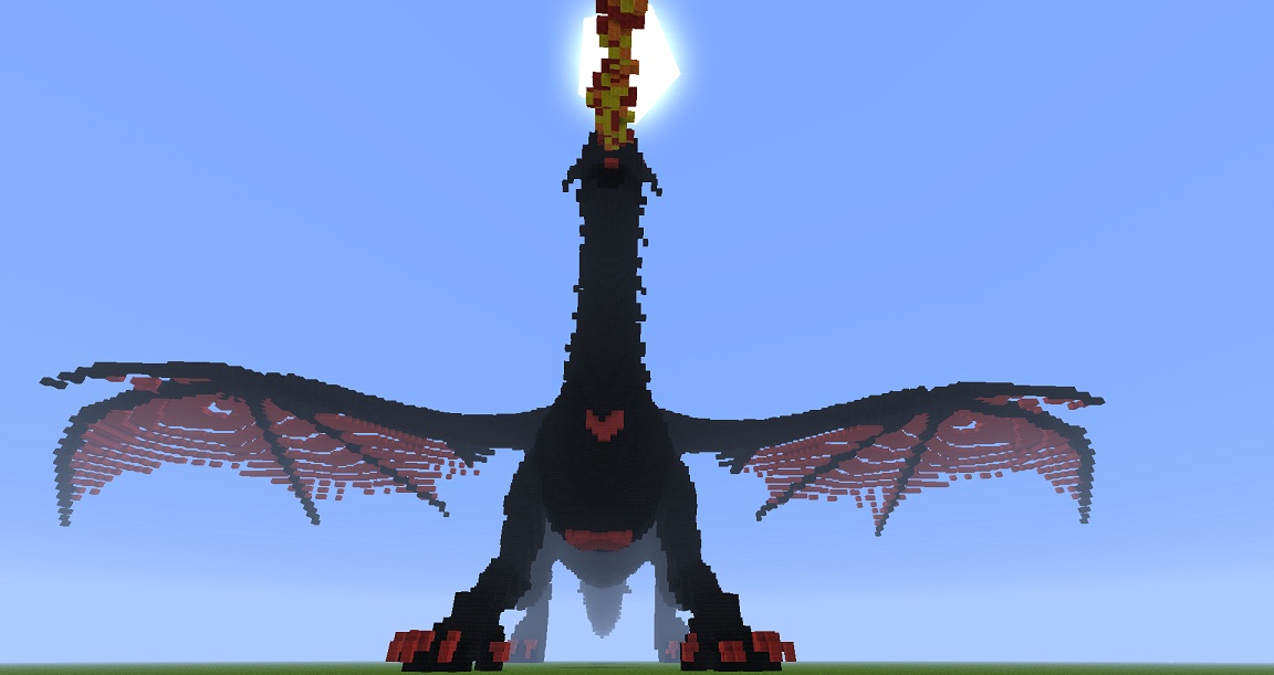 Black/Red Dragon 3D Minecraft Map