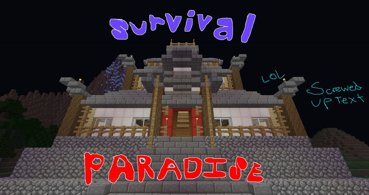 Survival Paradise (CUSTOM TERRAIN+BUILD) Minecraft Map