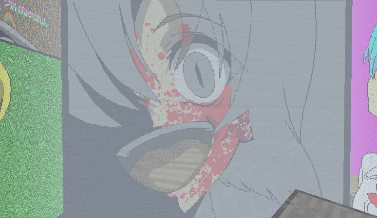 Minecraft pixelart - Rena from Higurashi (When they cry) Minecraft Map