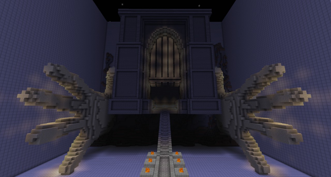 Giant Gate With Creepy Hands Minecraft Map