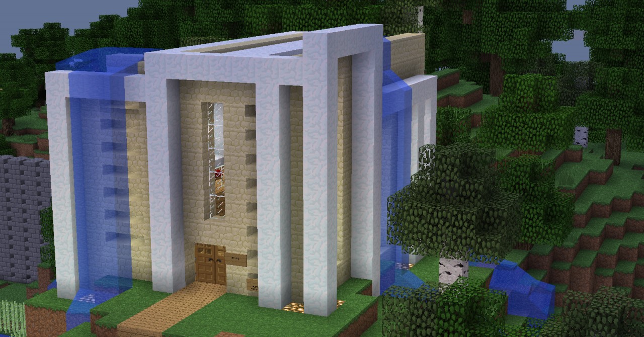 Modern house on a hill. Minecraft Map