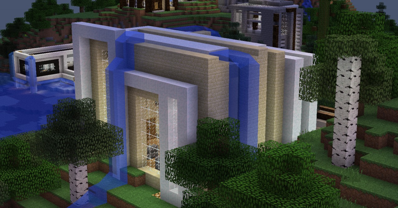 Modern house on a hill. Minecraft Map