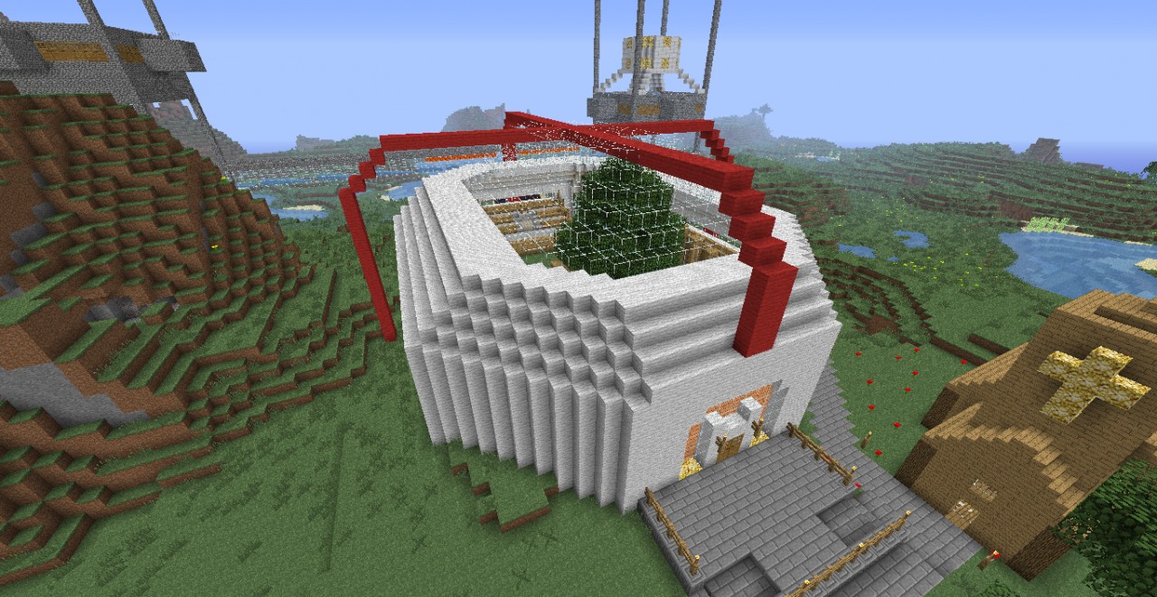 My survival world, with enderman farm and Iron Gollum spawner ...