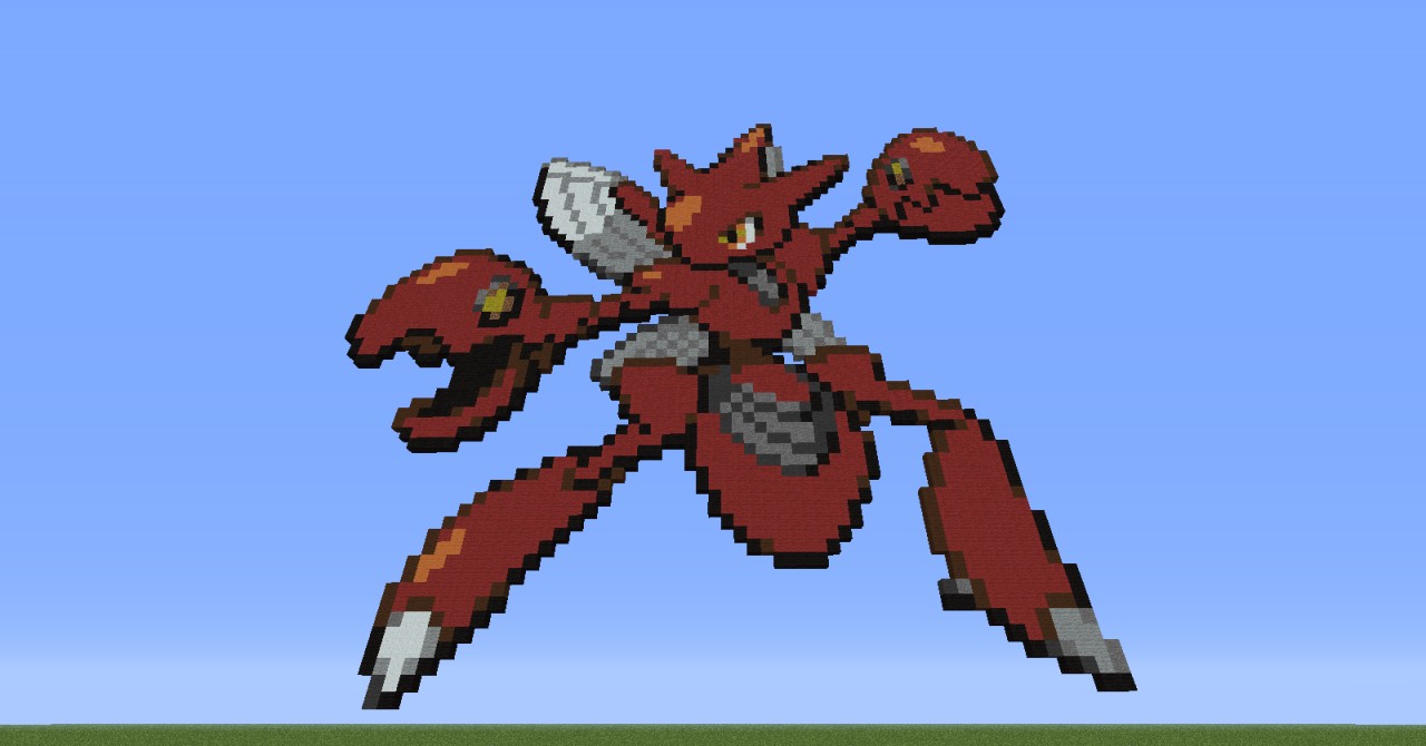 Scizor Pixel Art Minecraft Map